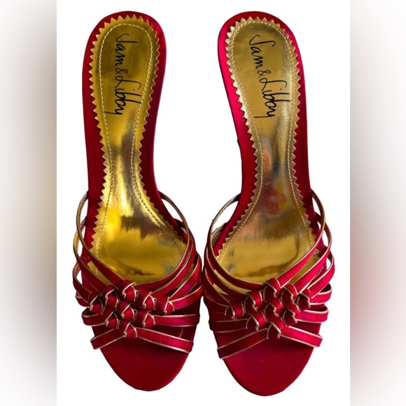 Sam & Libby | Shoes | Sam Libby Size 8 2 Redgold Strapless Heels | Poshmark